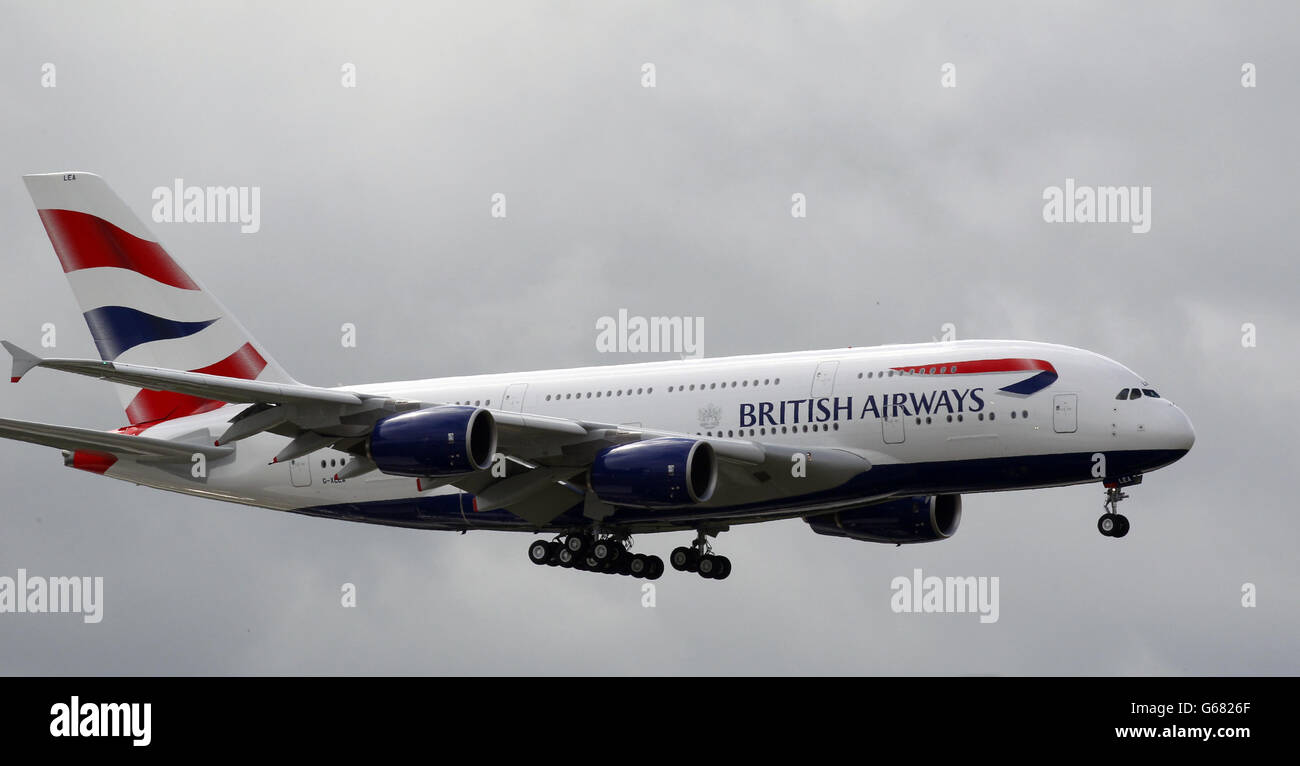 The british airways liveried airbus a380 worlds largest passenger plane ...