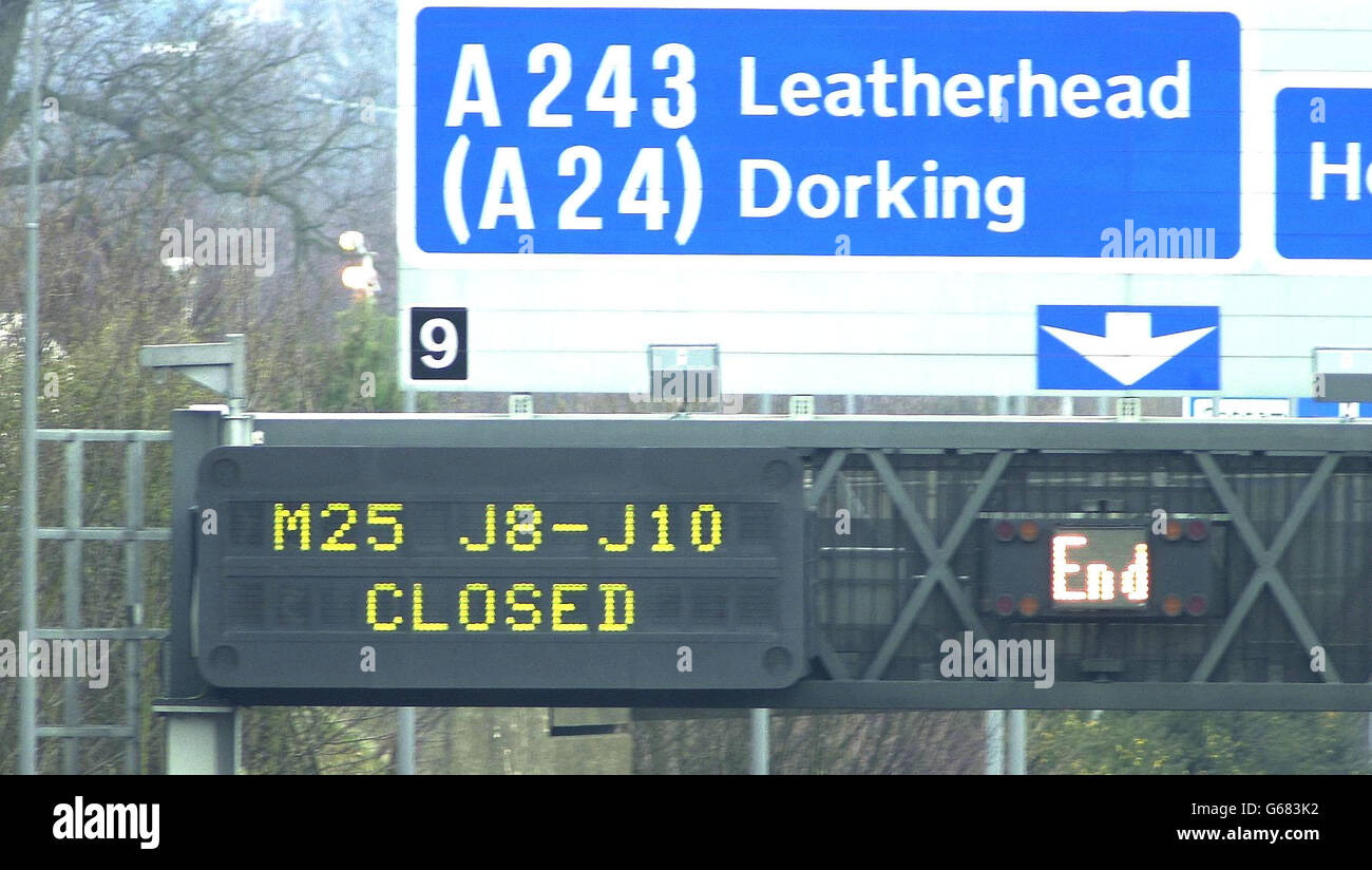Motorway closed sign hi-res stock photography and images - Alamy