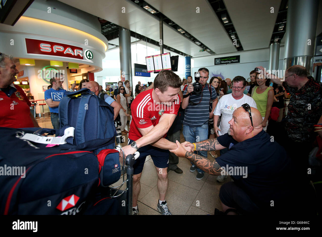 British and Irish Lions' Brian O'Driscoll at Dublin Airport following ...