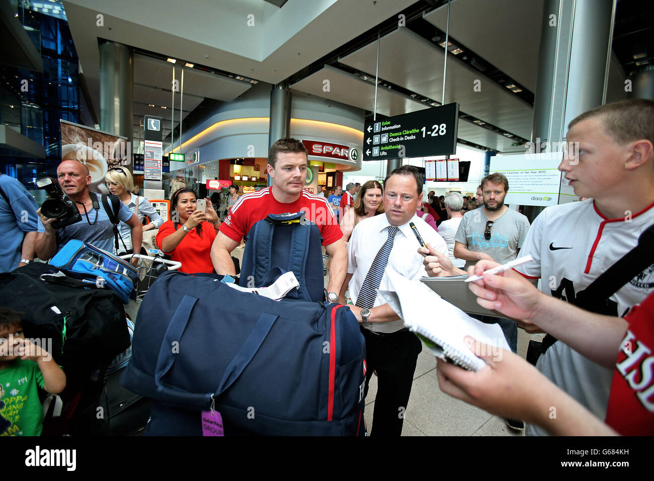 British and Irish Lions' Brian O'Driscoll at Dublin Airport following ...