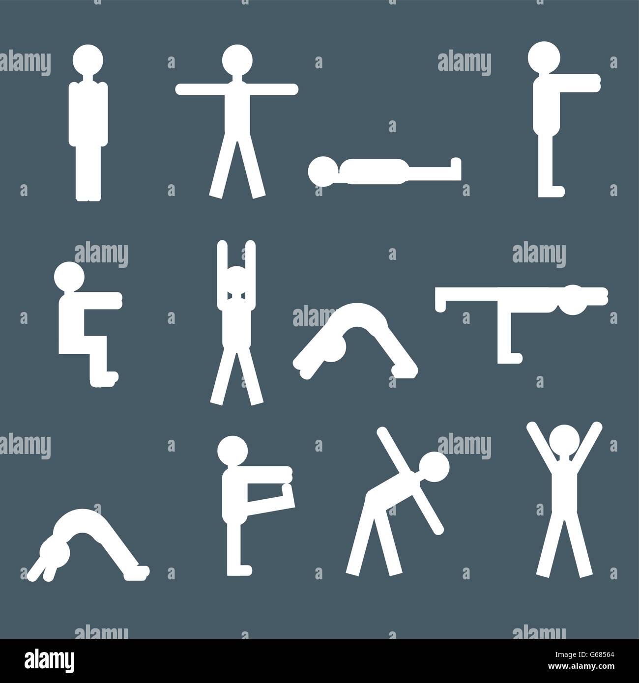 Set of icons of people doing morning exercises Stock Vector Image & Art ...