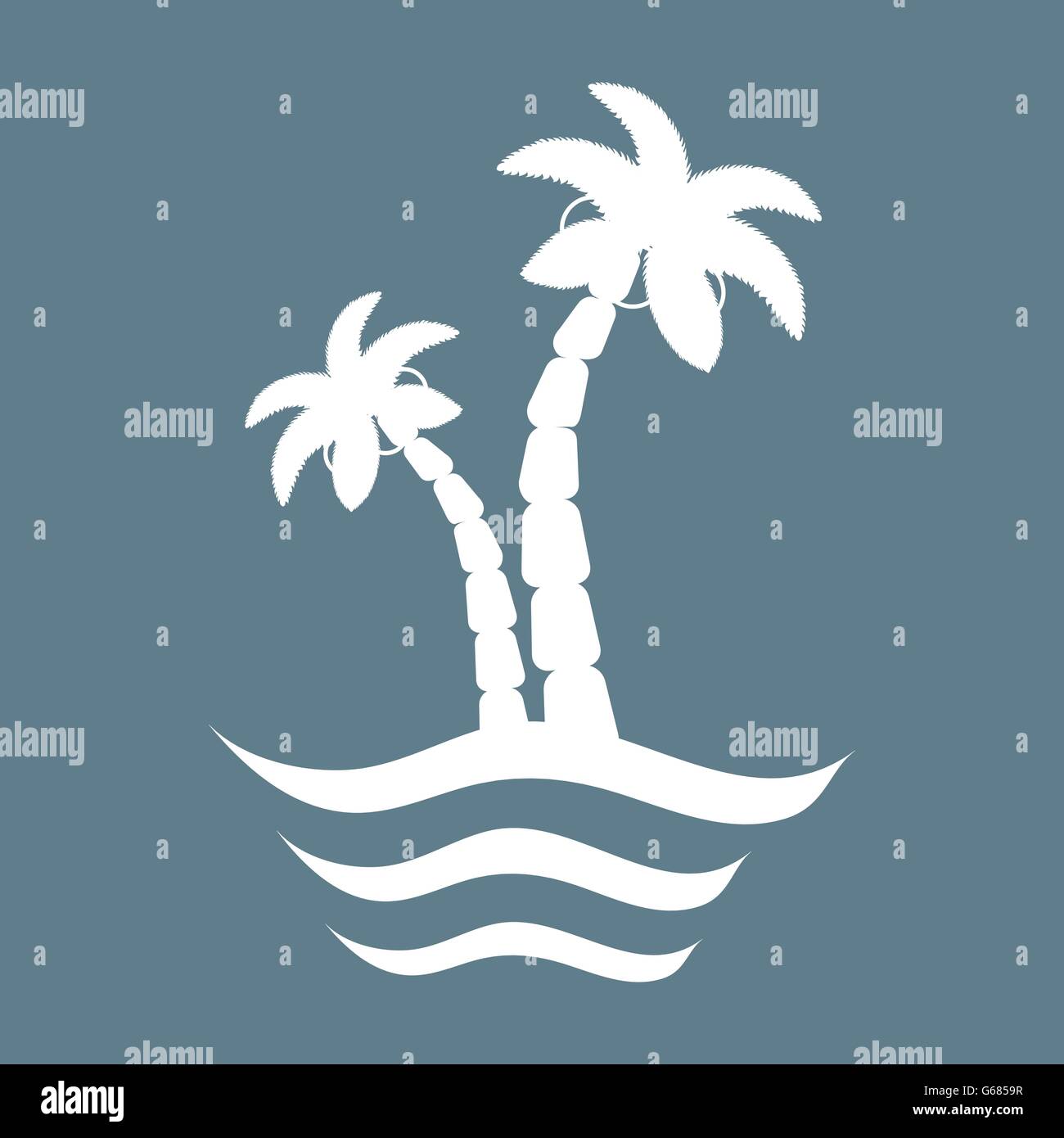 Stylized icon of the island with palm trees Stock Vector Image & Art ...