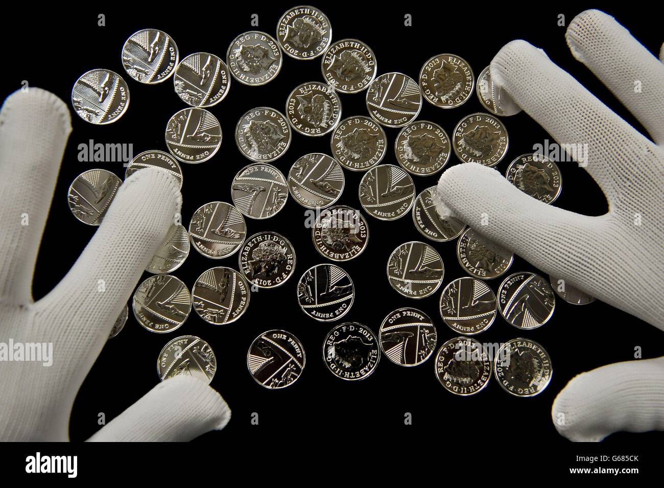 Royal Mint silver pennies Stock Photo - Alamy