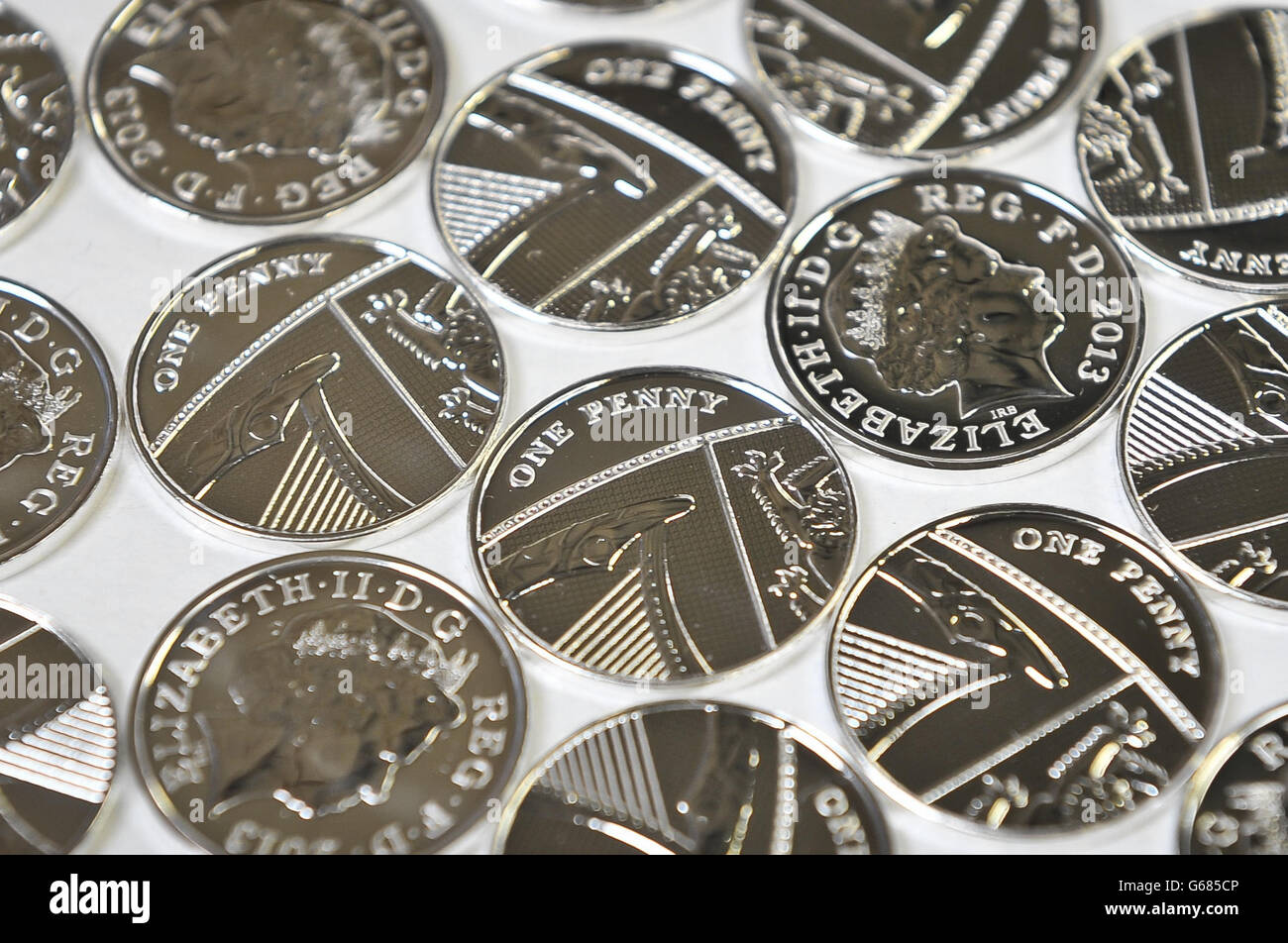 Royal Mint silver pennies Stock Photo - Alamy