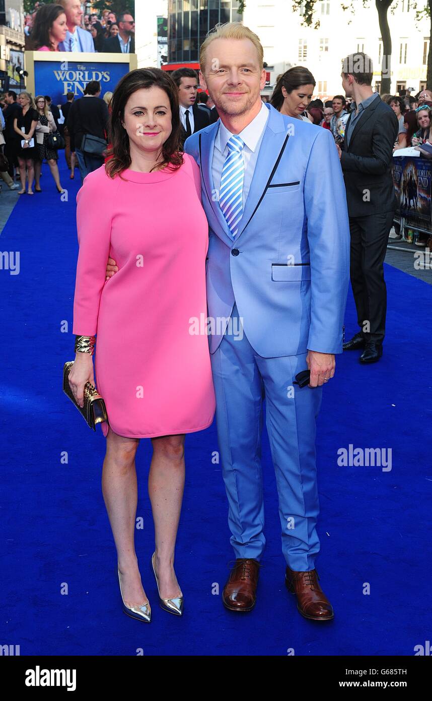 Simon and Maureen Pegg arriving for the world premiere of The World's End, at the Empire ...