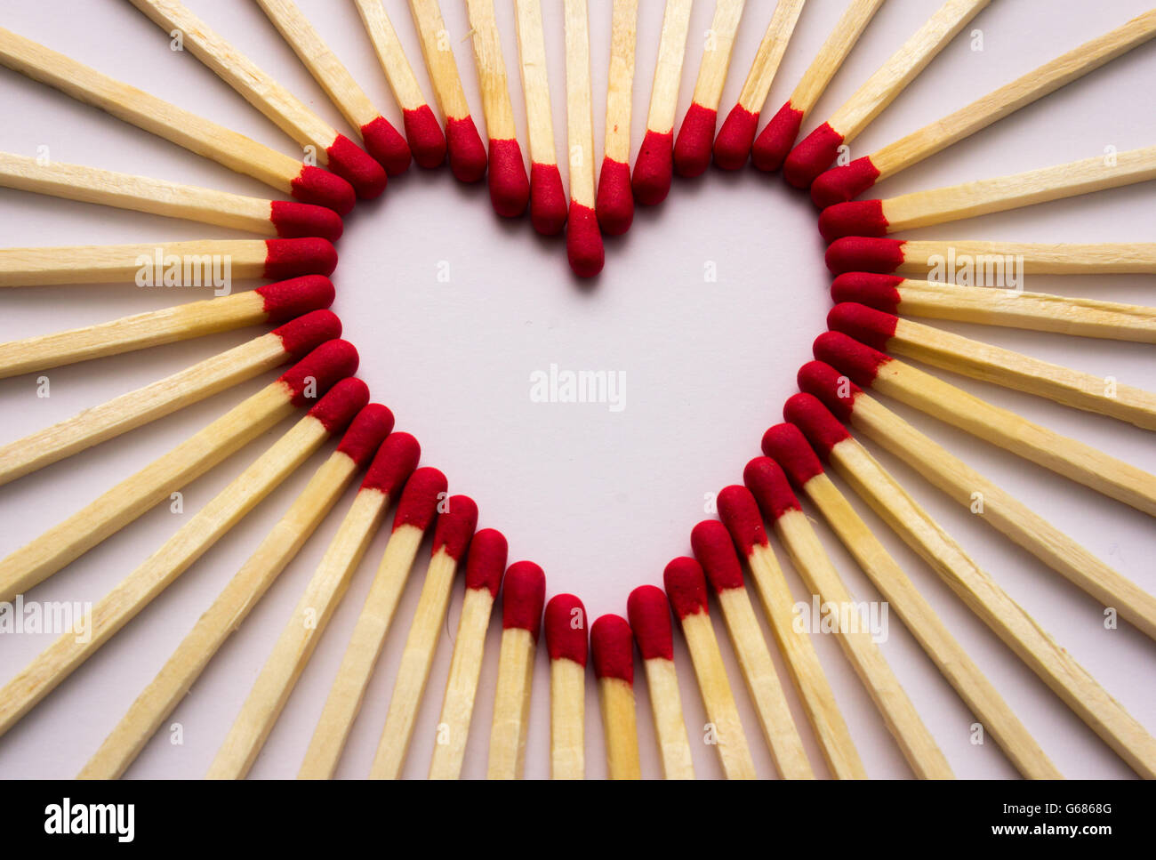 Heart of matches - romantic symbol Stock Photo - Alamy