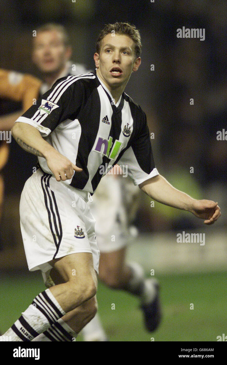 Craig Bellamy in action for Newcastle United against Wolves during ...