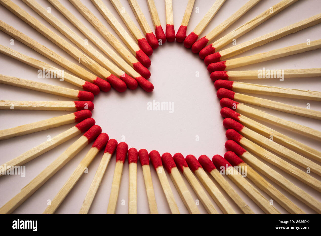 Heart of matches - romantic symbol Stock Photo - Alamy