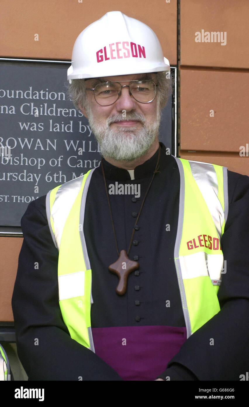 Archbishop of Canterbury Dr. Rowan Williams lays the foundation stone ...