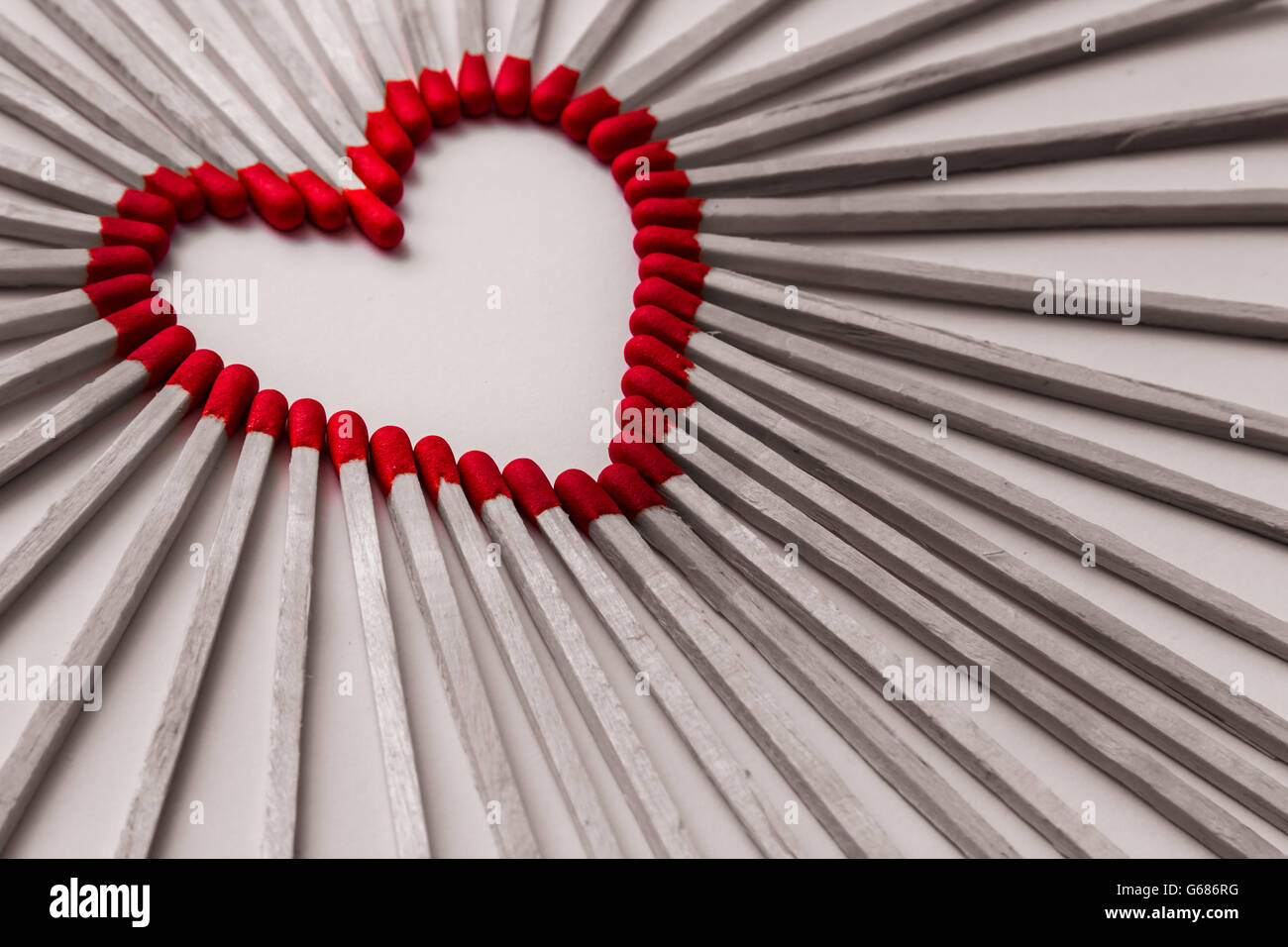 Heart of matches - romantic symbol Stock Photo - Alamy