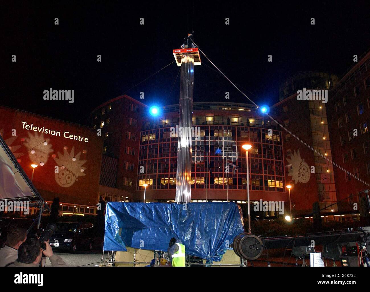 Television centre exterior stunts red nose day comic relief hi-res ...
