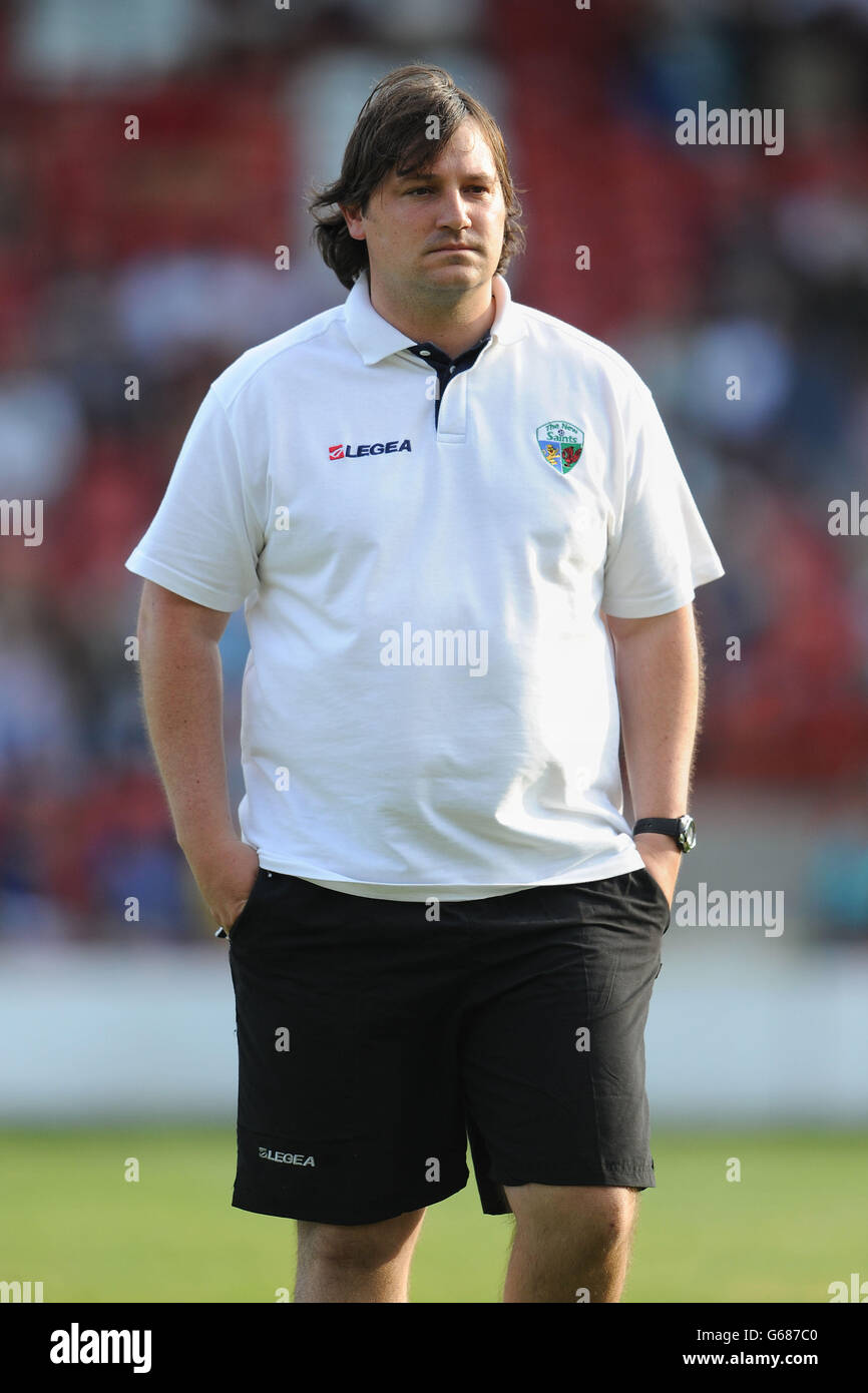 The New Saints director of football Craig Harrison during the first leg ...