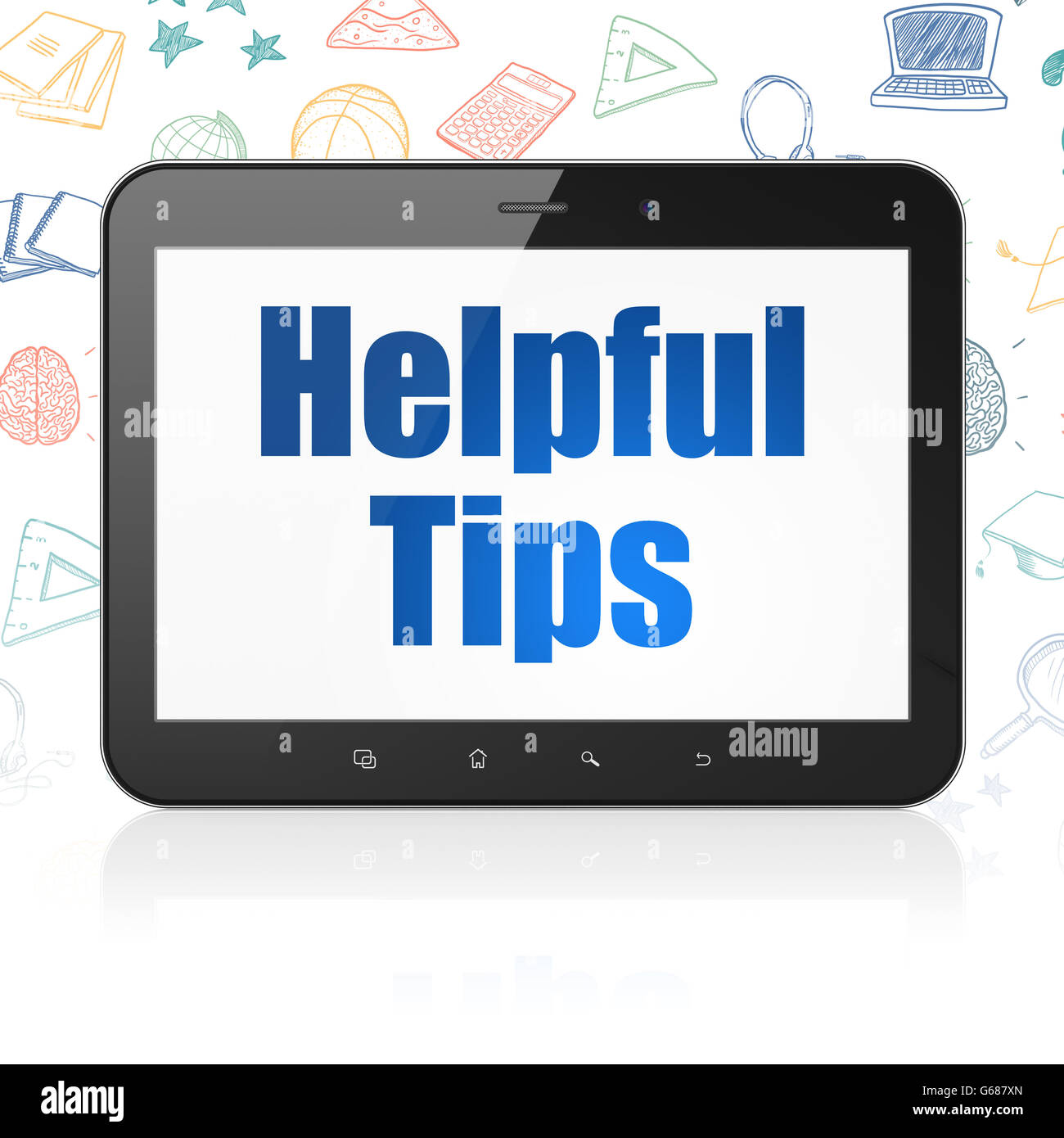 Education concept: Tablet Computer with Helpful Tips on display Stock ...