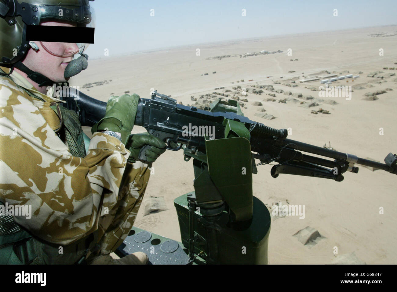 Door gunner from the 3rd Regiment Air Assault Corps, 16 Air Assault ...
