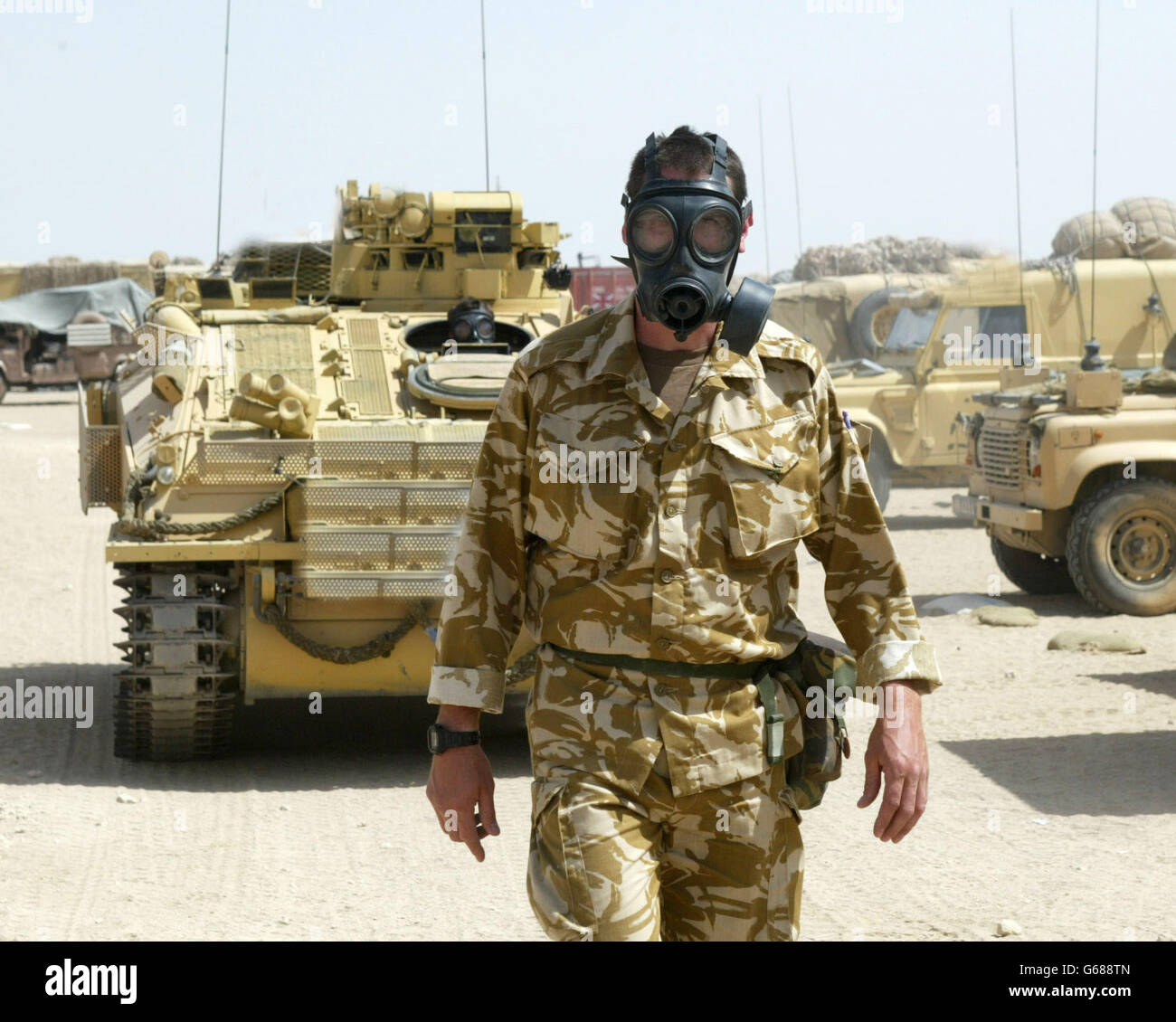 NBC drills at Camp Eagle, Kuwait, with members of 3rd Regiment Air ...