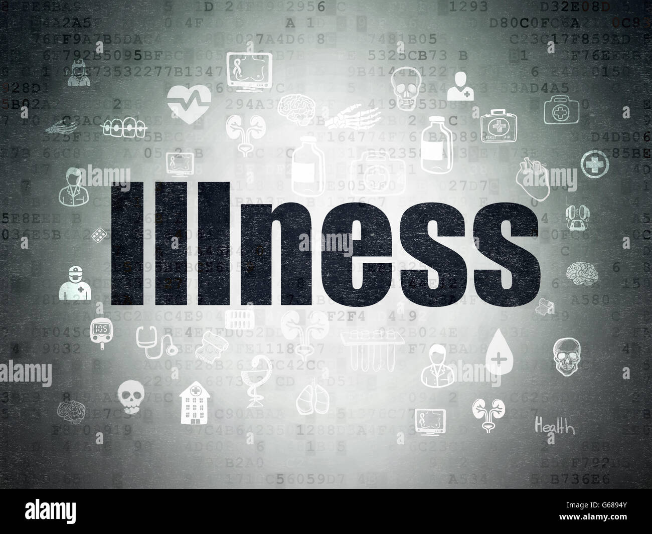Medicine concept: Illness on Digital Data Paper background Stock Photo ...