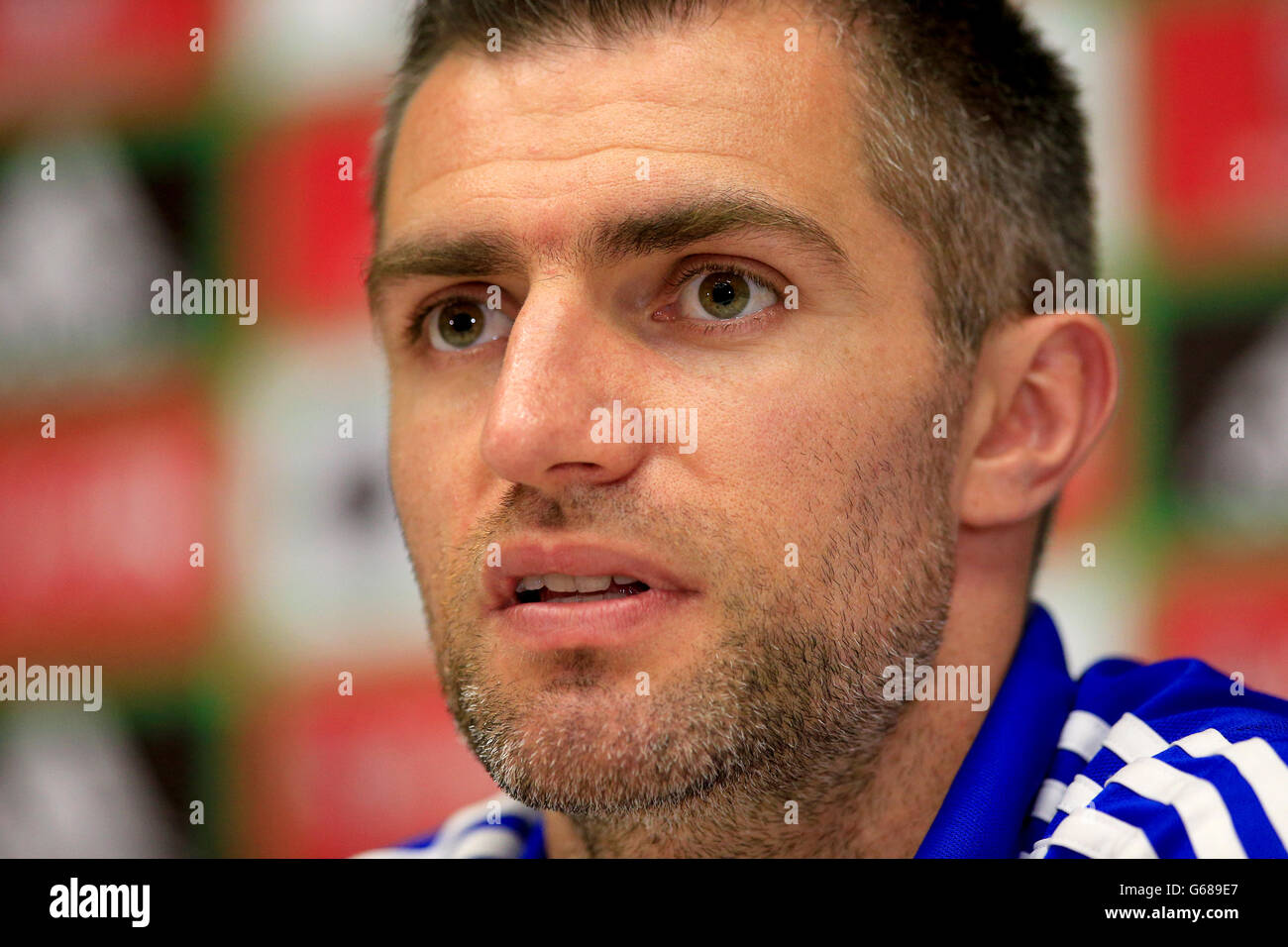 Northern Ireland's Aaron Hughes during a press conference at Saint ...