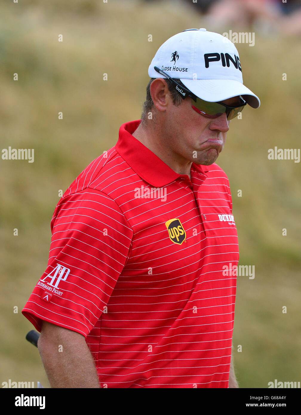 England's Lee Westwood looks dejected during day four of the 2013 Open ...