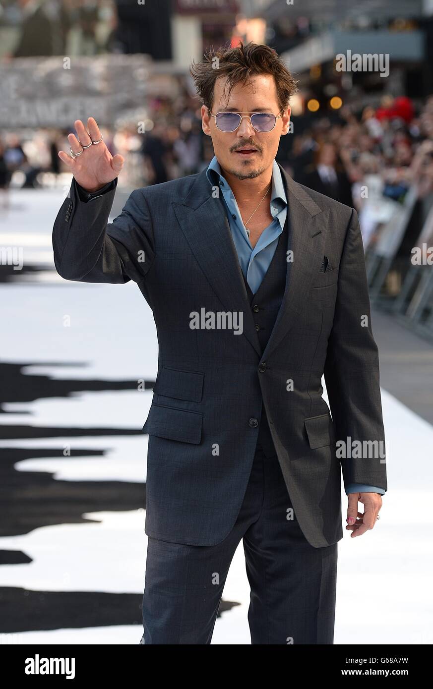 Johnny Depp arriving at the UK Premiere of The Lone Ranger, at the ...