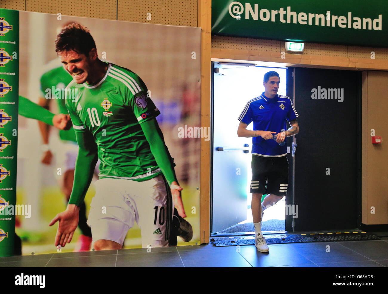 Northern Ireland's Kyle Lafferty arriving for a press conference at ...