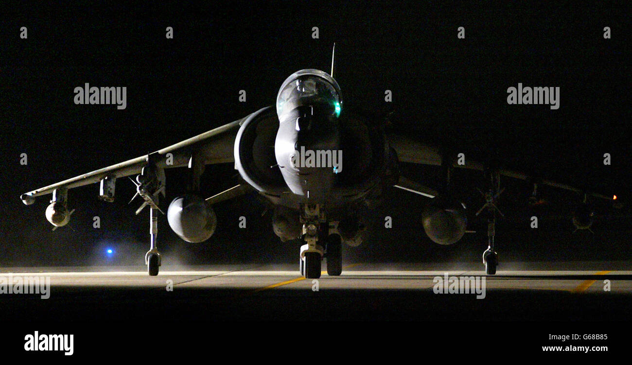 A British Royal Air Force Harrier GR7 piloted by Squadron Leader David ...