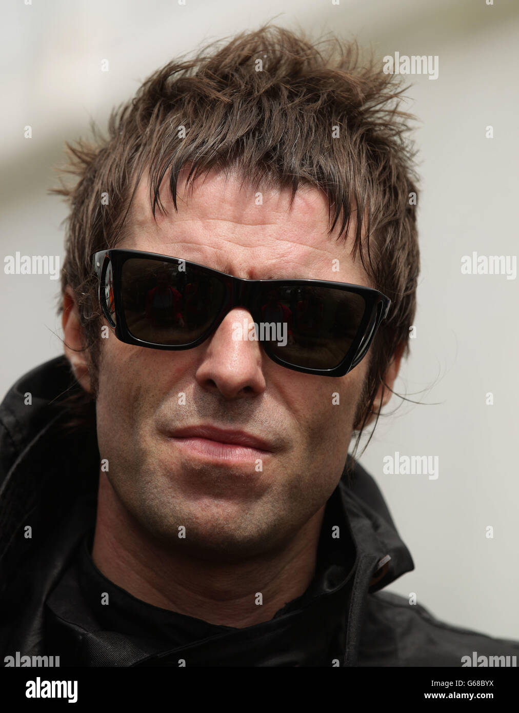 Liam Gallagher of Beady Eye backstage at the Glastonbury Festival, at ...
