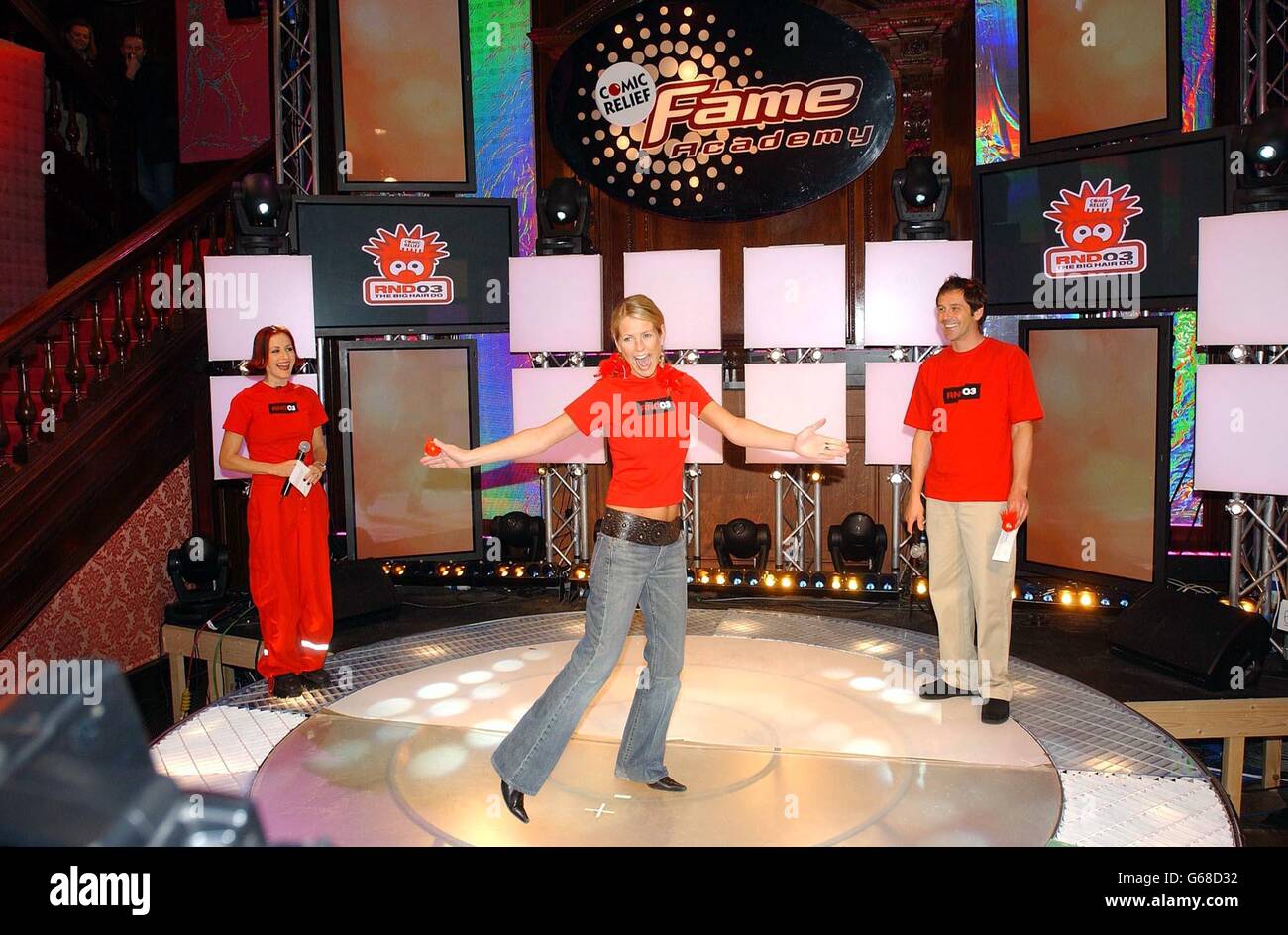 Celebrity Fame Academy students Ulrika Jonsson (centre) with Fame ...