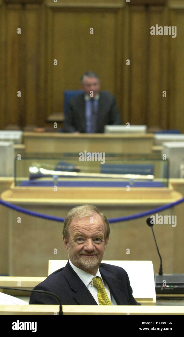 Robin Cook MP at the Scottish Parliament building, Edinburgh. Together ...