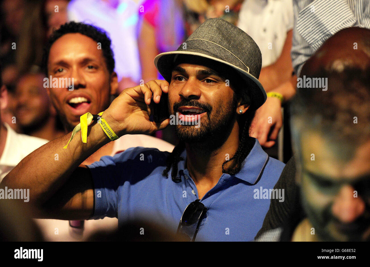 David Haye looks on as Dynamo performs at the launch party of Dynamo ...