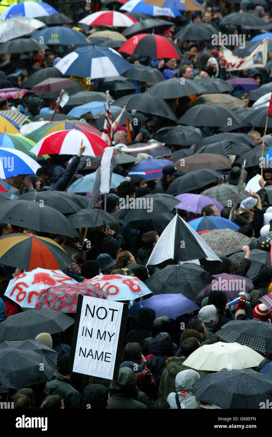 Umbrella protesting demonstrating war iraq hi-res stock photography and ...