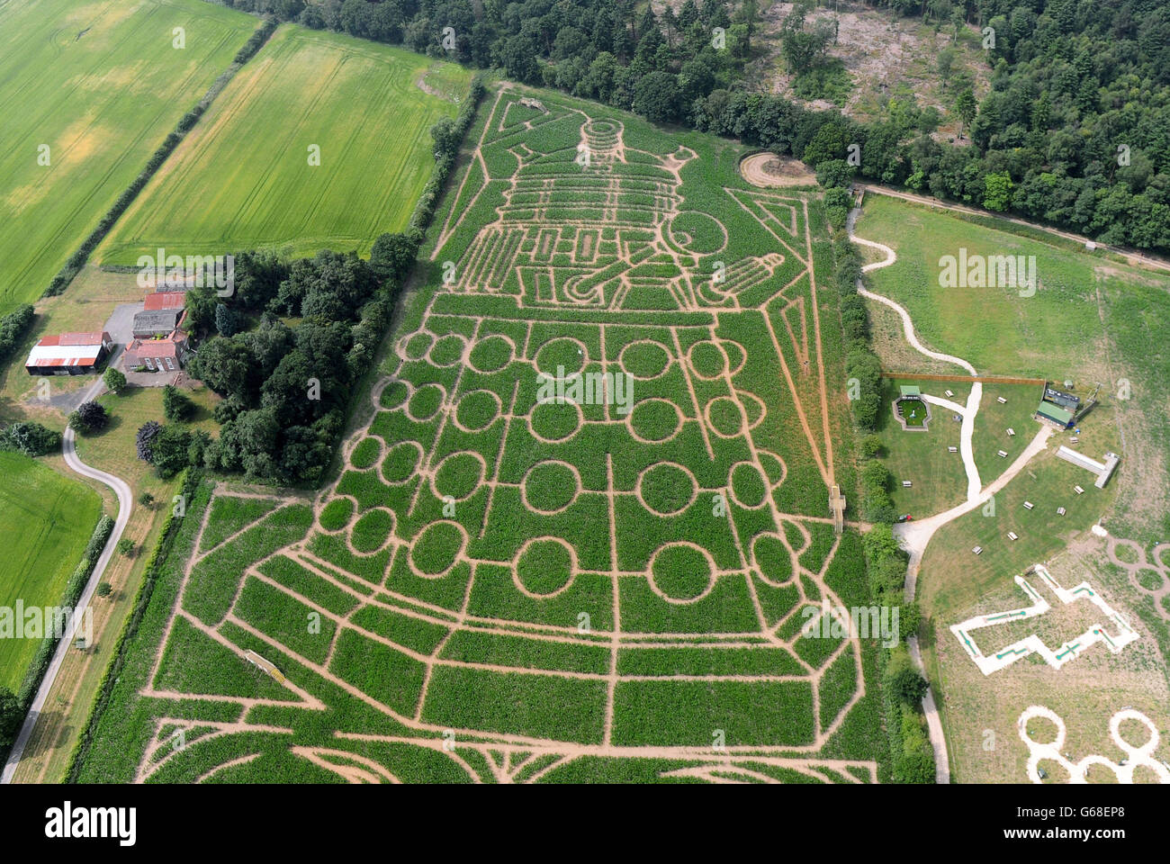 An aerial view of york maze hi-res stock photography and images - Alamy