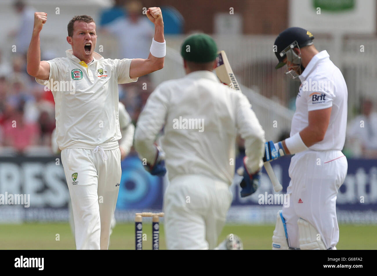 Australia bowler Peter Siddle celebrates after taking the wicket of ...