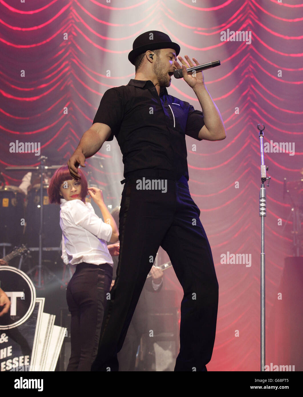 EDITORIAL USE ONLY Justin Timberlake performing on the Main Stage at ...