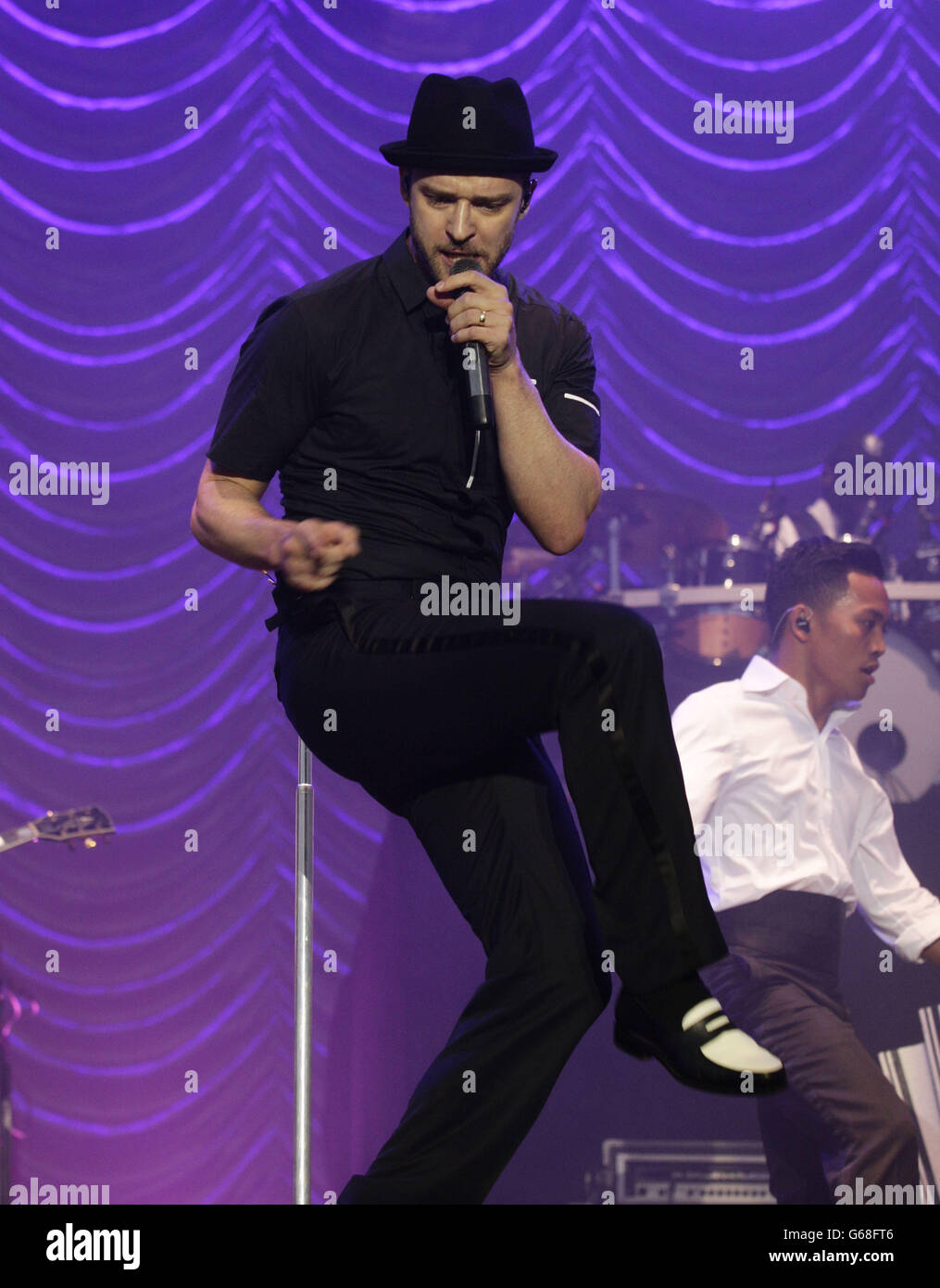 EDITORIAL USE ONLY Justin Timberlake performing on the Main Stage at ...