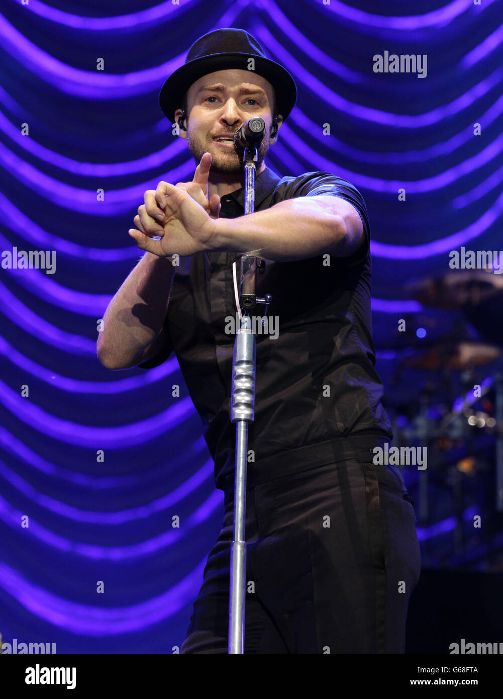 Half length mid performing live onstage mangsm gig concert hi-res stock ...