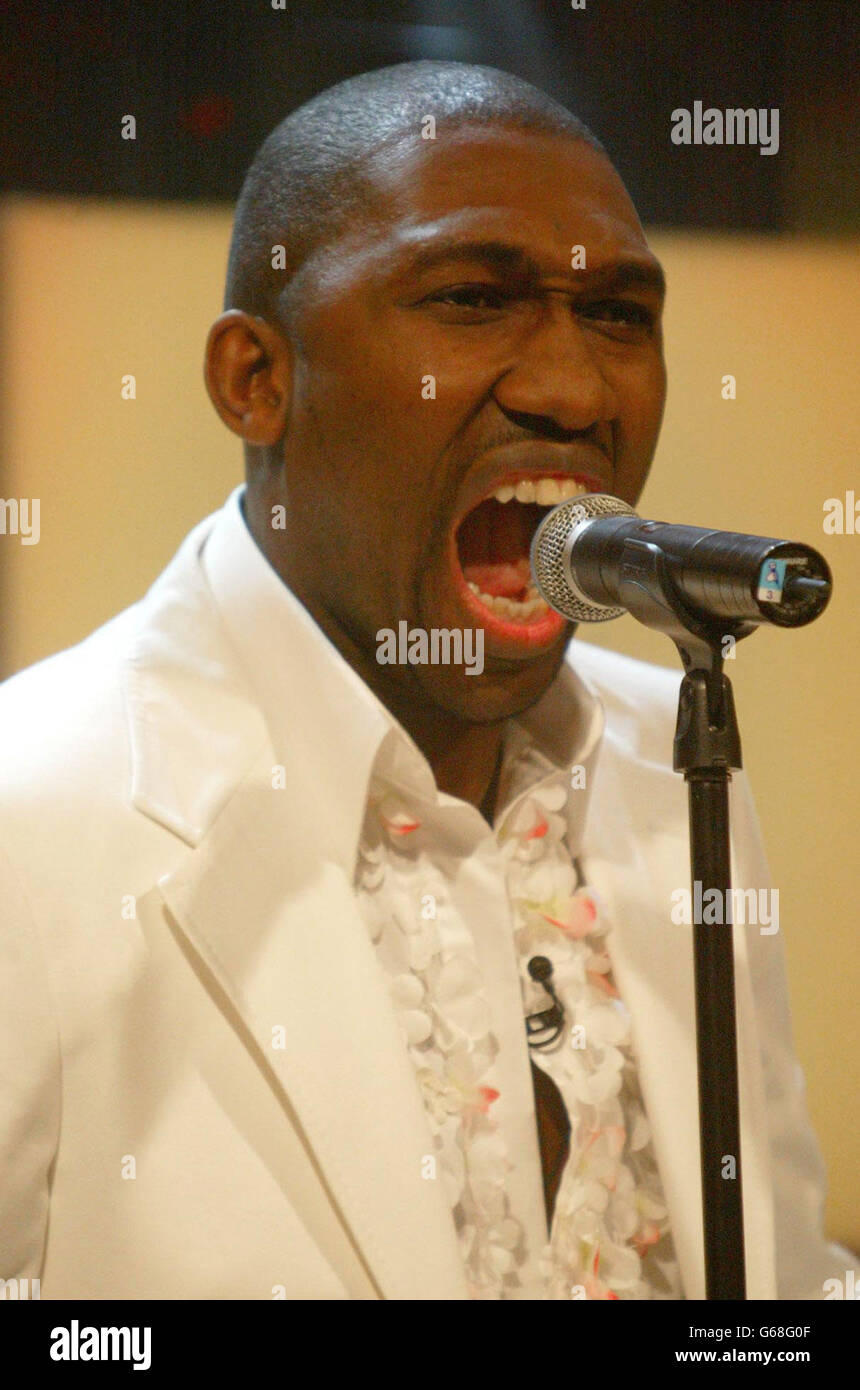 Casualty actor Kwame Kwei-Armah performs during Comic Relief Does Fame ...