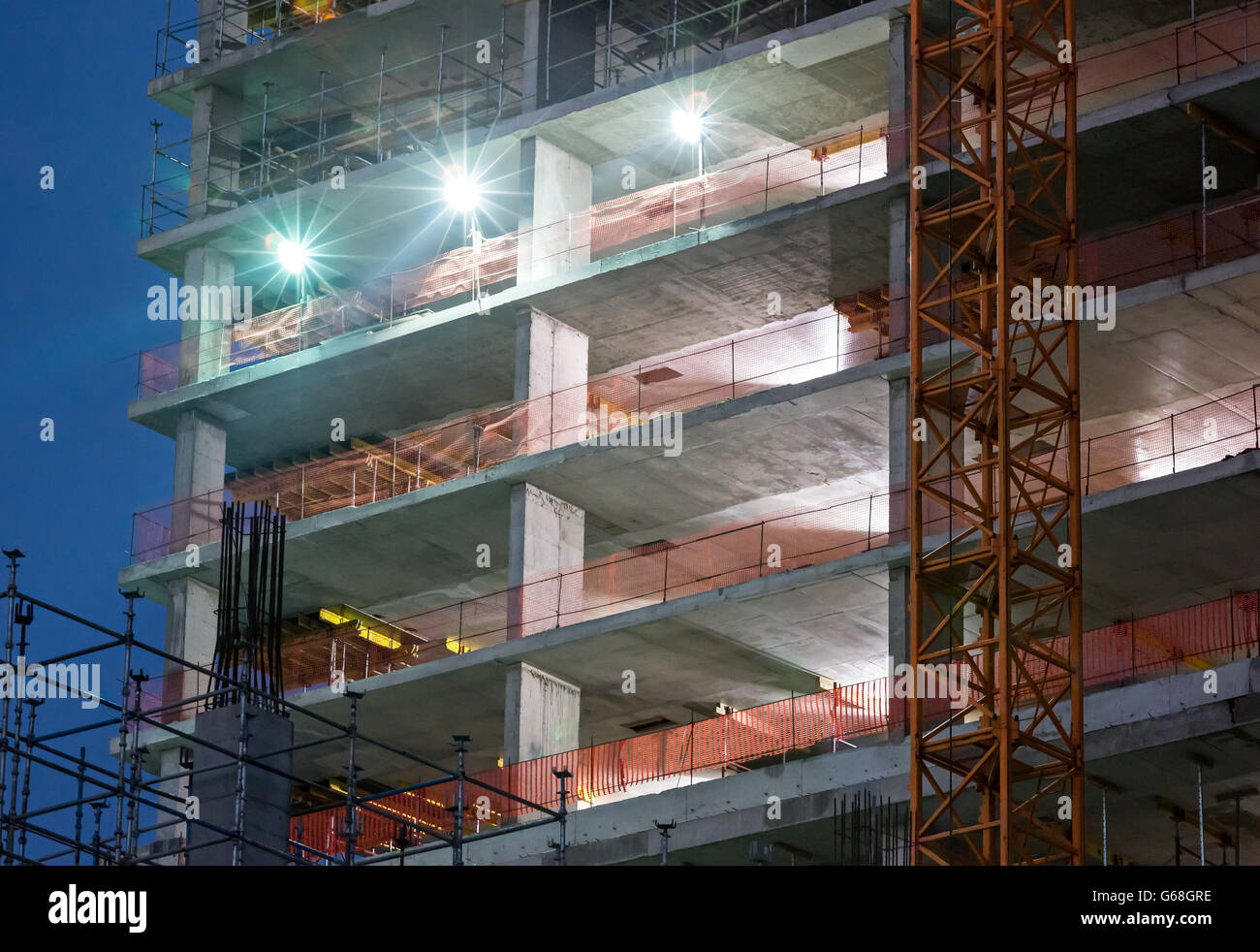 Construction site night lights hi-res stock photography and images - Alamy