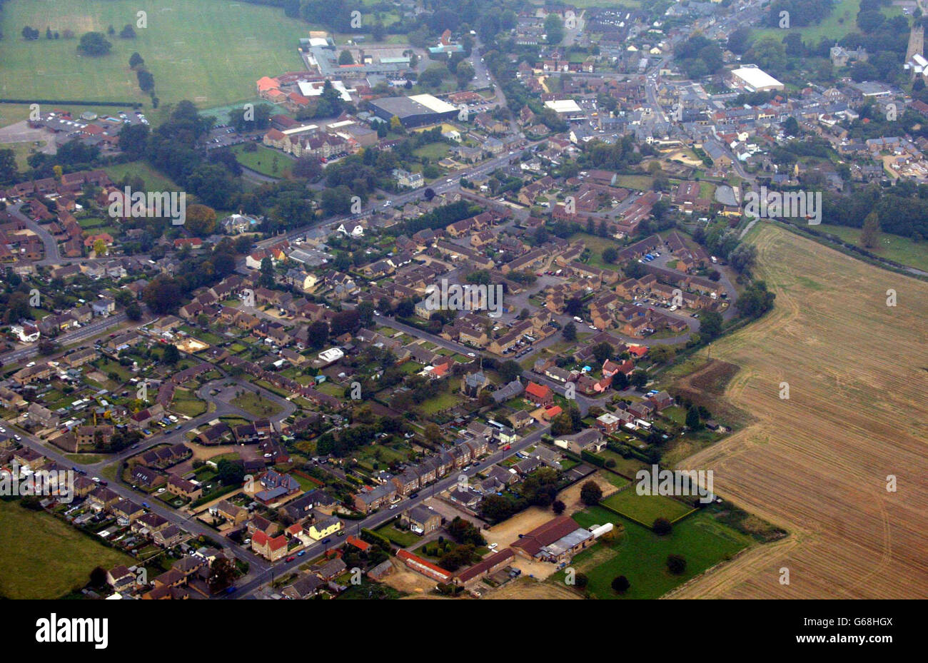 Soham Aerial. Aerial photograph of Soham showing the Village College ...