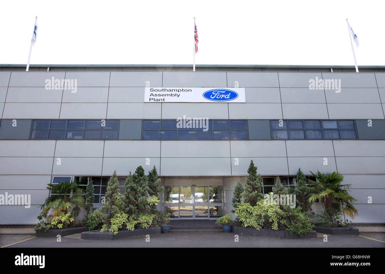 General view of the main entrance to the Ford Transit assembly plant in ...