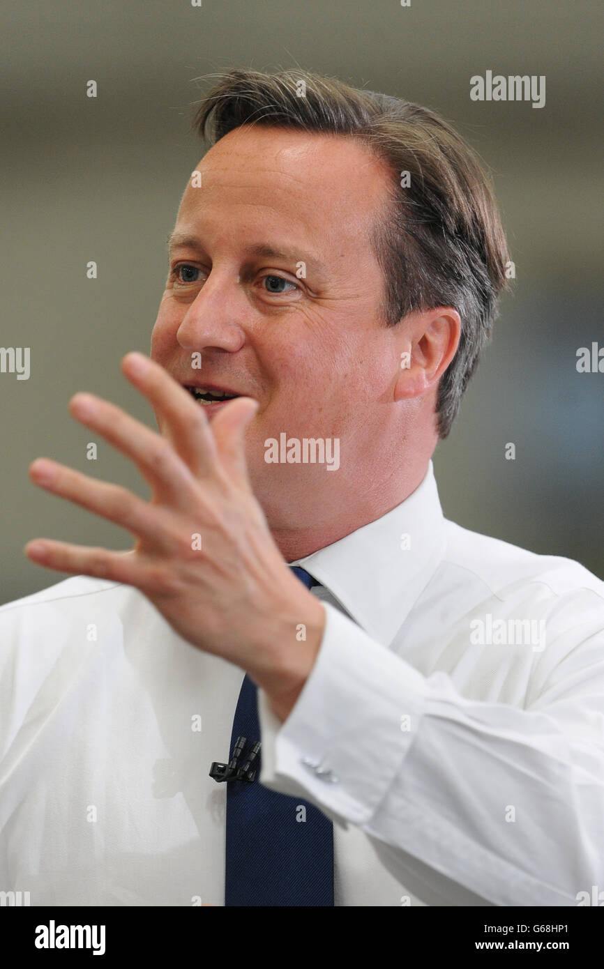 Prime Minister David Cameron answers questions for workers at Siemens ...