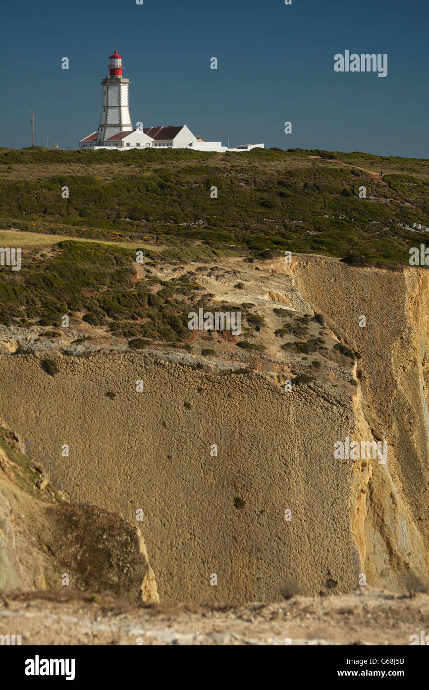 The lighthouse and the cliffs in Cape/Cabo Espichel, Setúbal peninsula Portugal Stock Photo - Alamy