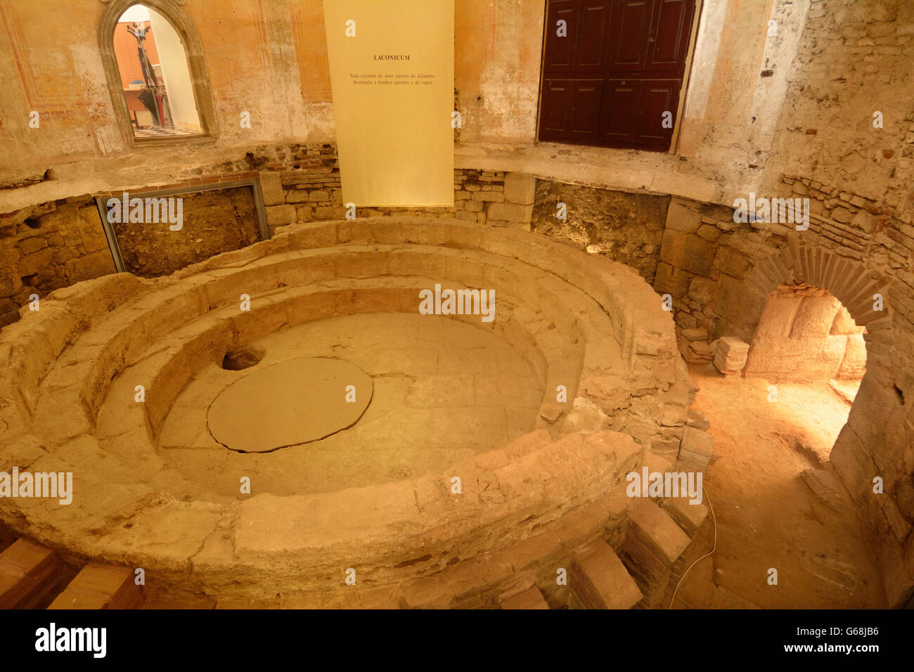 Roman Baths (Termas Romanas) inside the town Hall of Evora, Alentejo ...