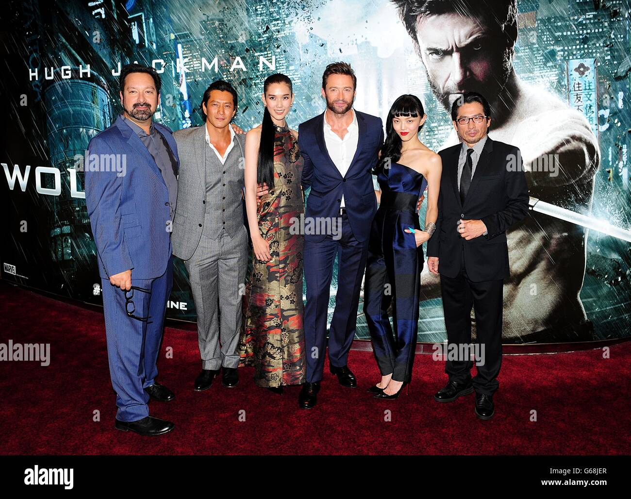 (left to right) James Mangold, Will Yun Lee, Tao Okamoto, Hugh Jackman ...