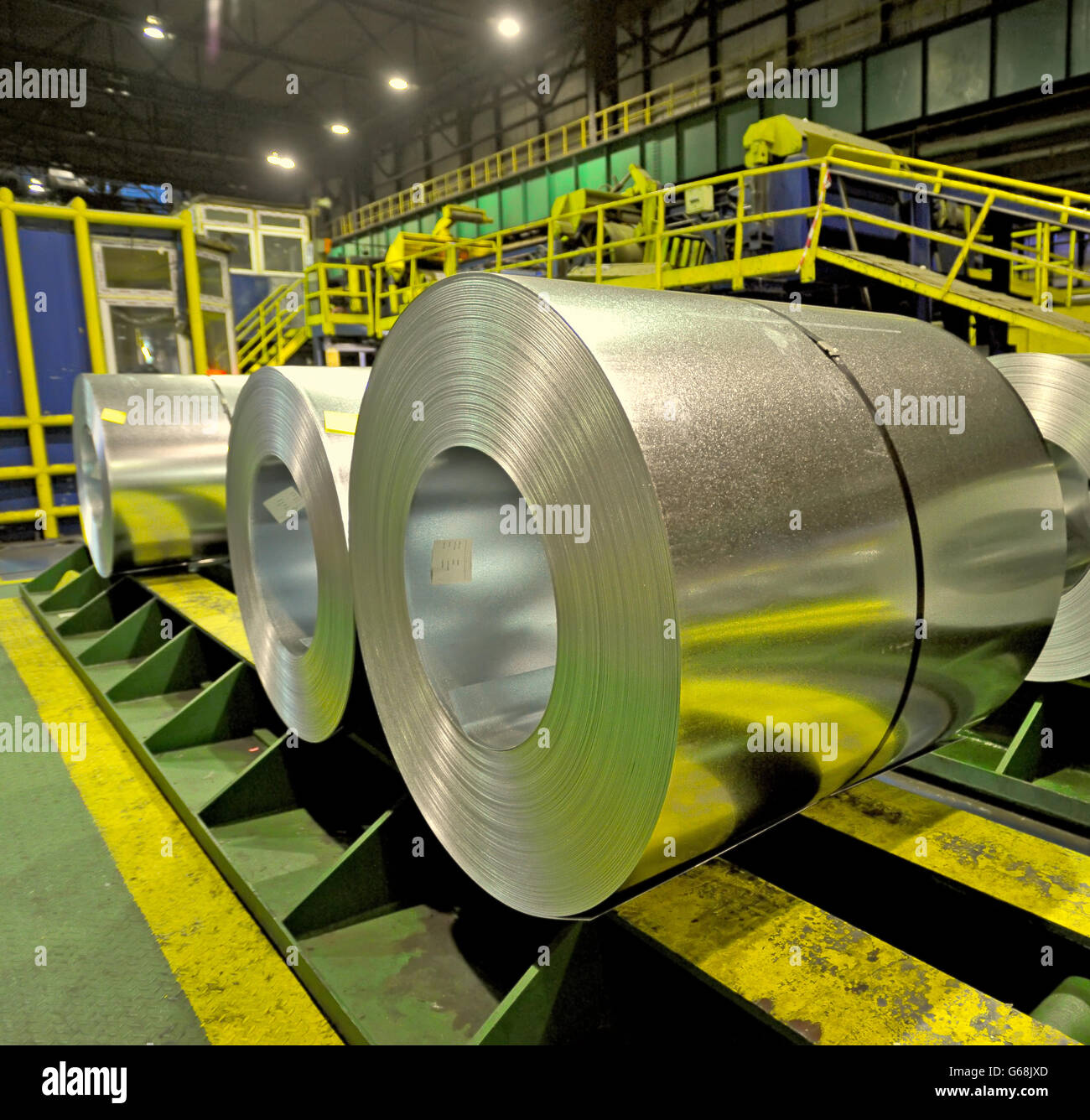 Steel coils inside a steel factory Stock Photo - Alamy