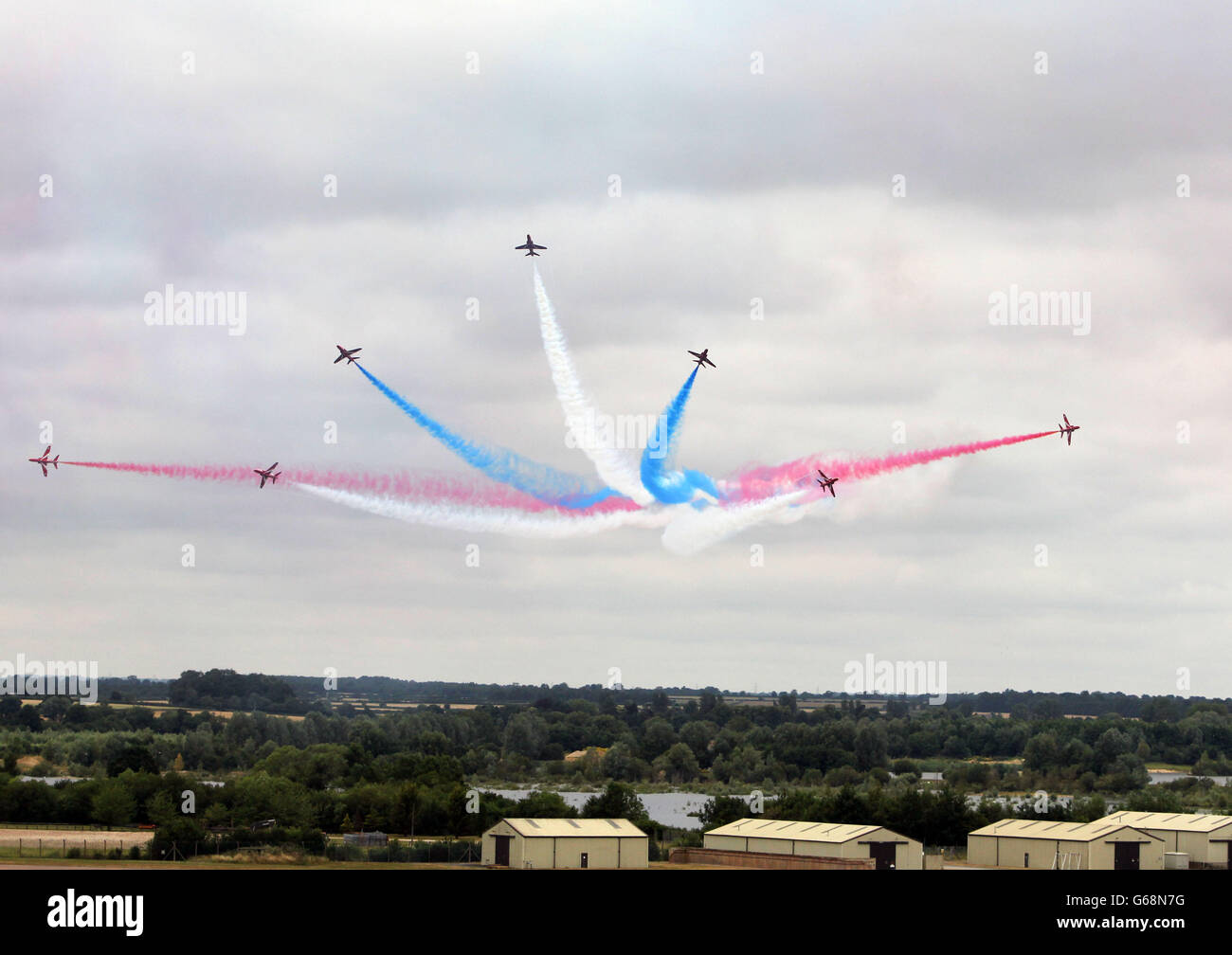 Royal International Air Tattoo. The RAF's Red Arrows display at RAF ...