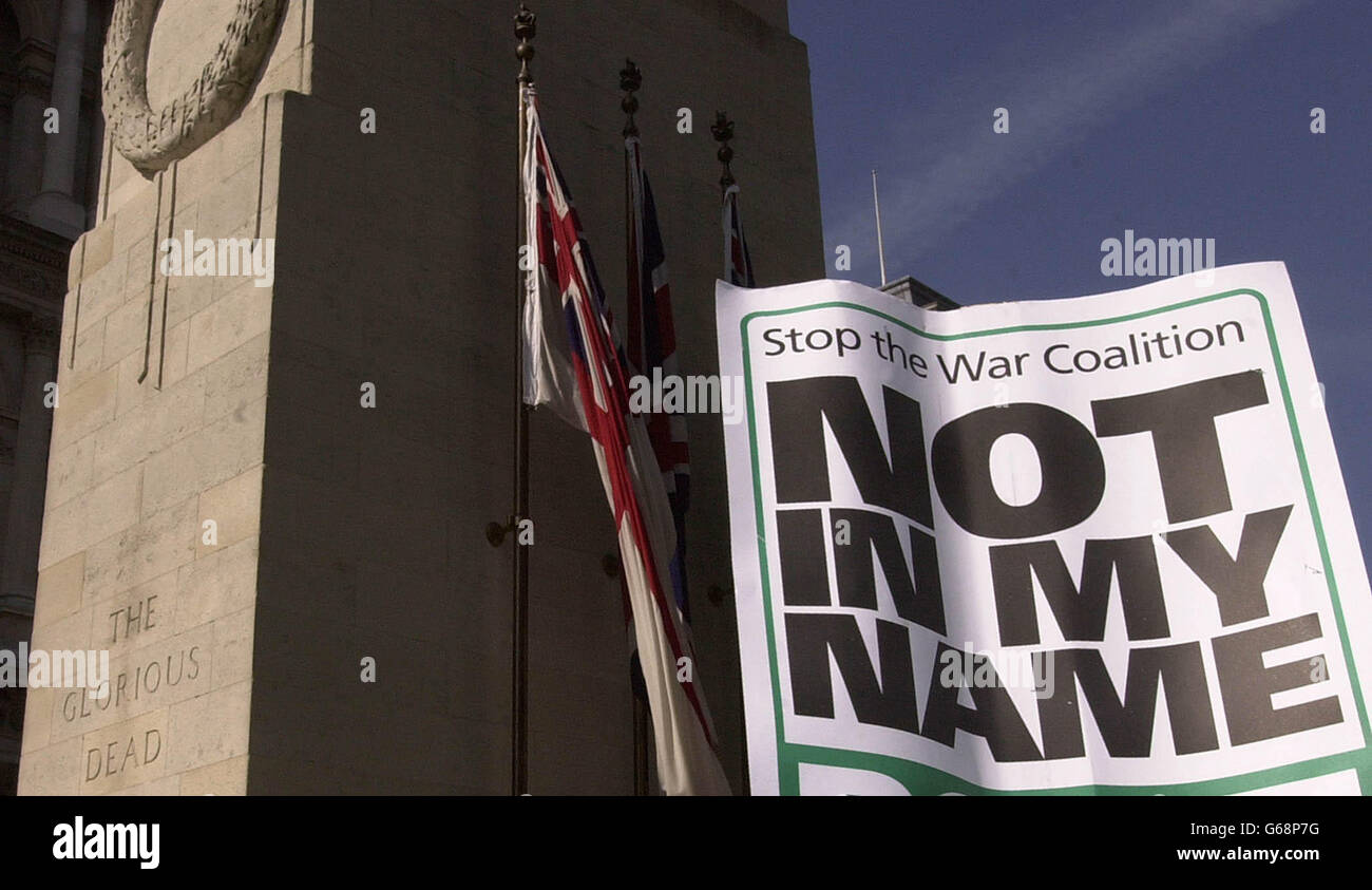 Iraq war protest Cenotaph Stock Photo - Alamy