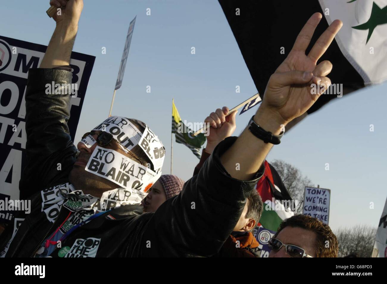 Some of the people who are taking part in the anti war rally at Hyde ...