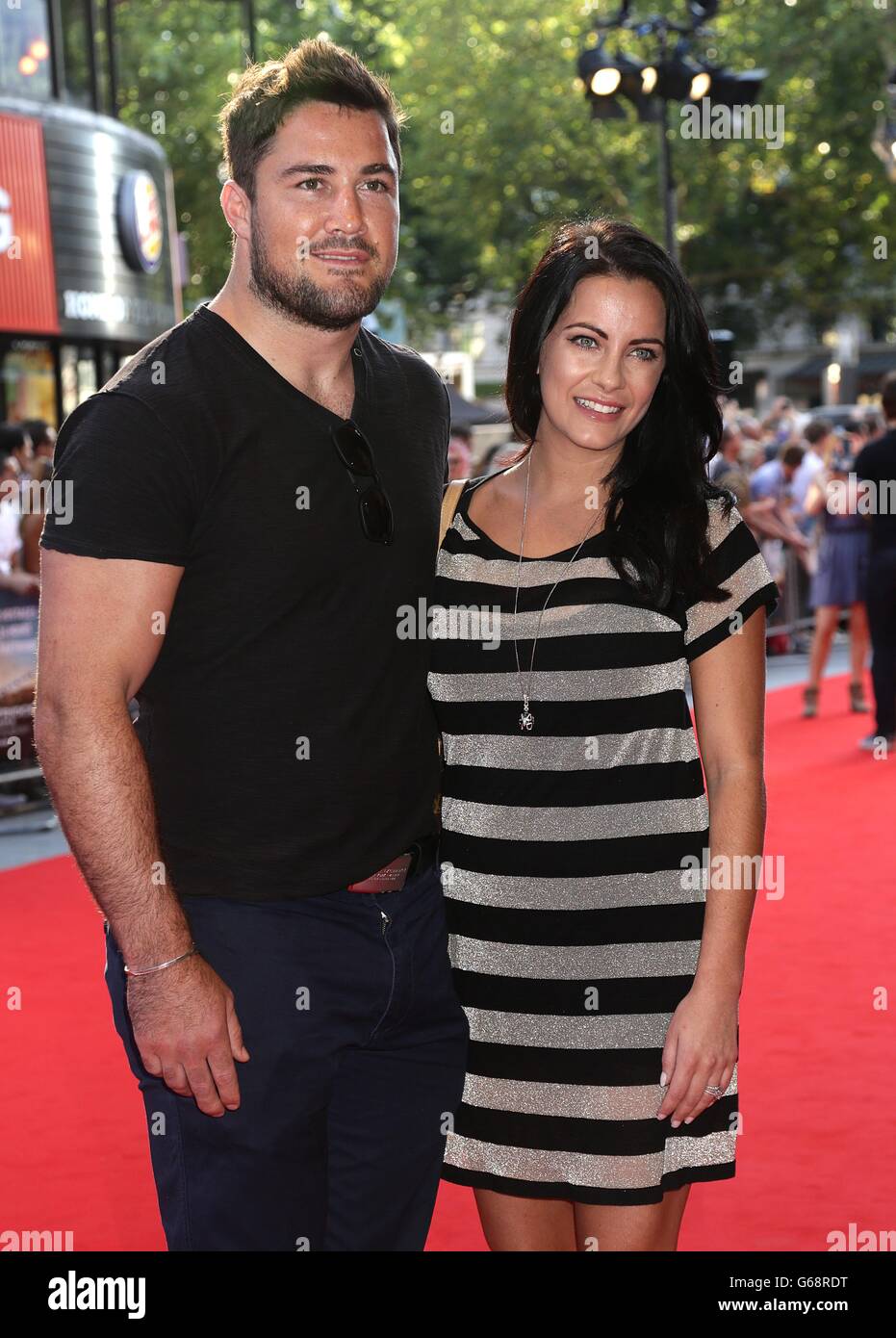 Brad Barritt and Georgia arriving for the premiere of Alan Partridge ...