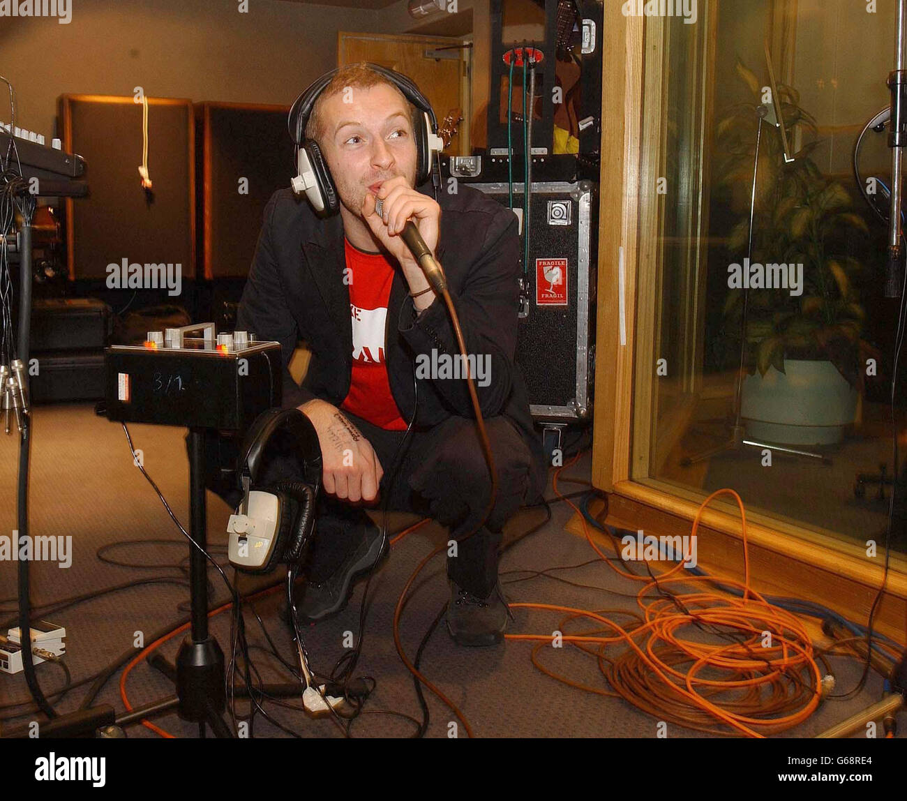 Chris Martin from Band Coldplay during rehearsals for a special edition ...