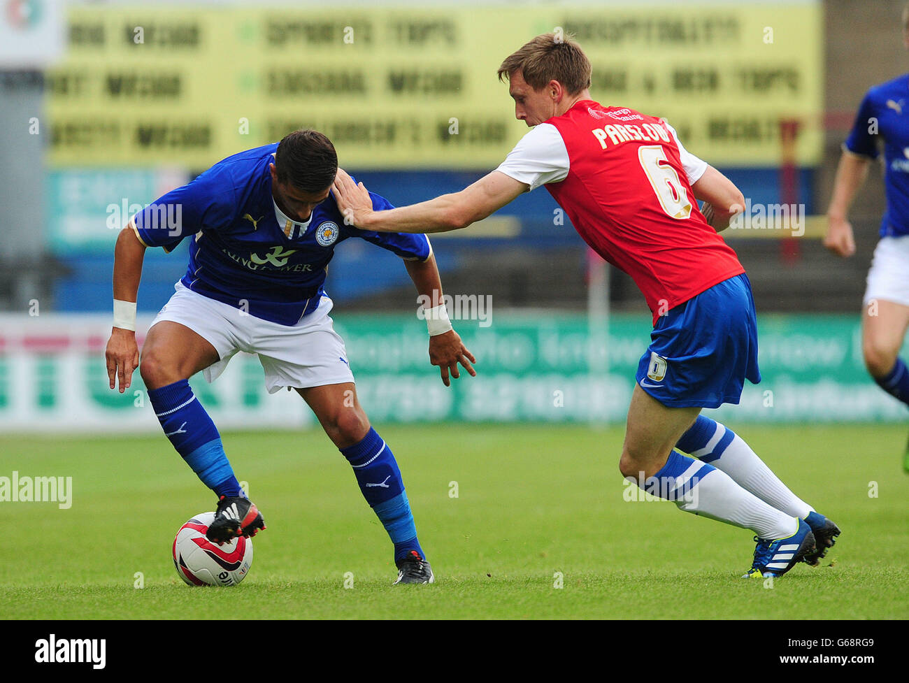 Leicester City's Anthony Knockaert (left) in action with York City's ...